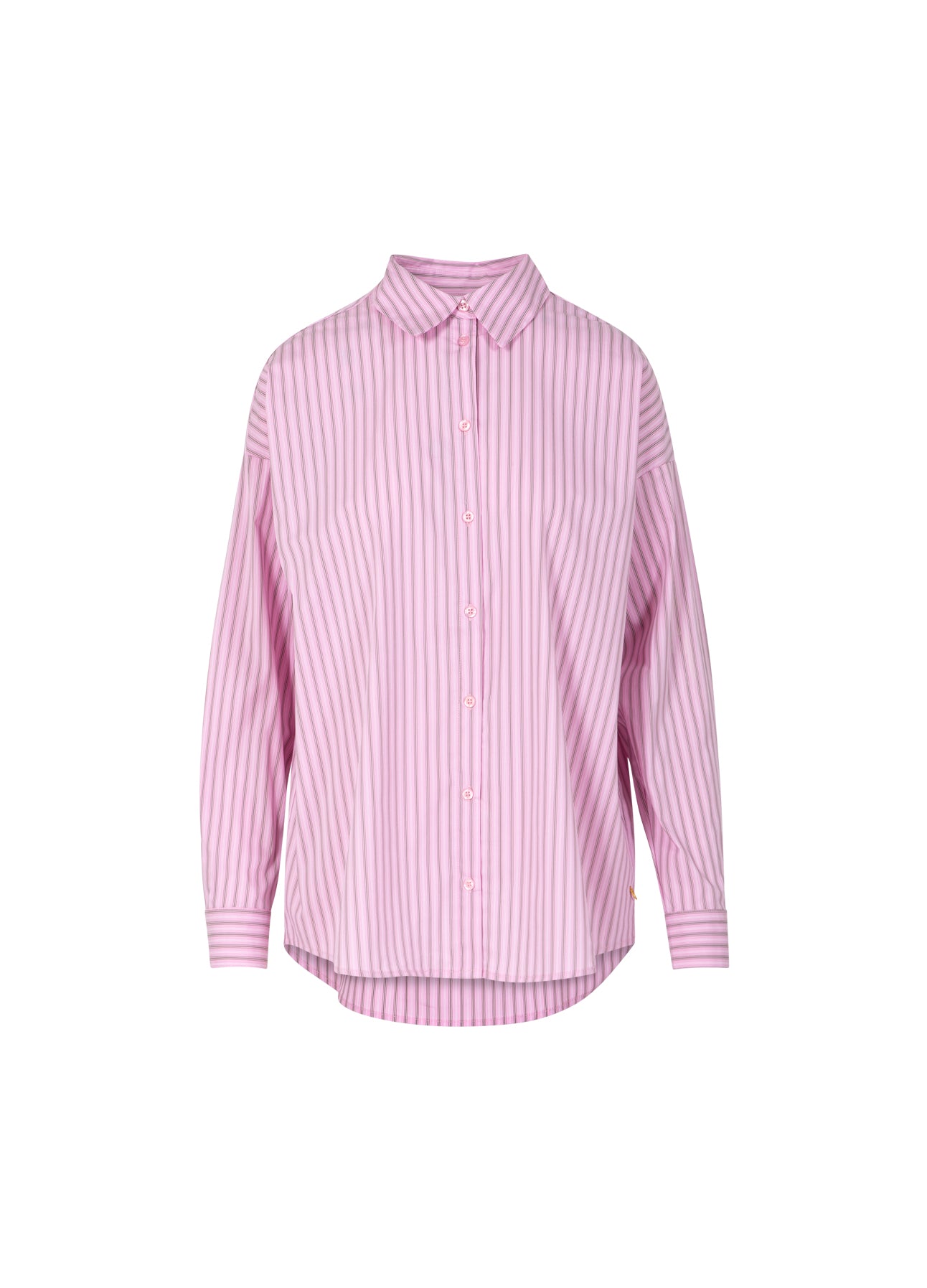 BOXY KLASSISK SKJORTE - Pink/Grey stripes – costercopenhagen.dk