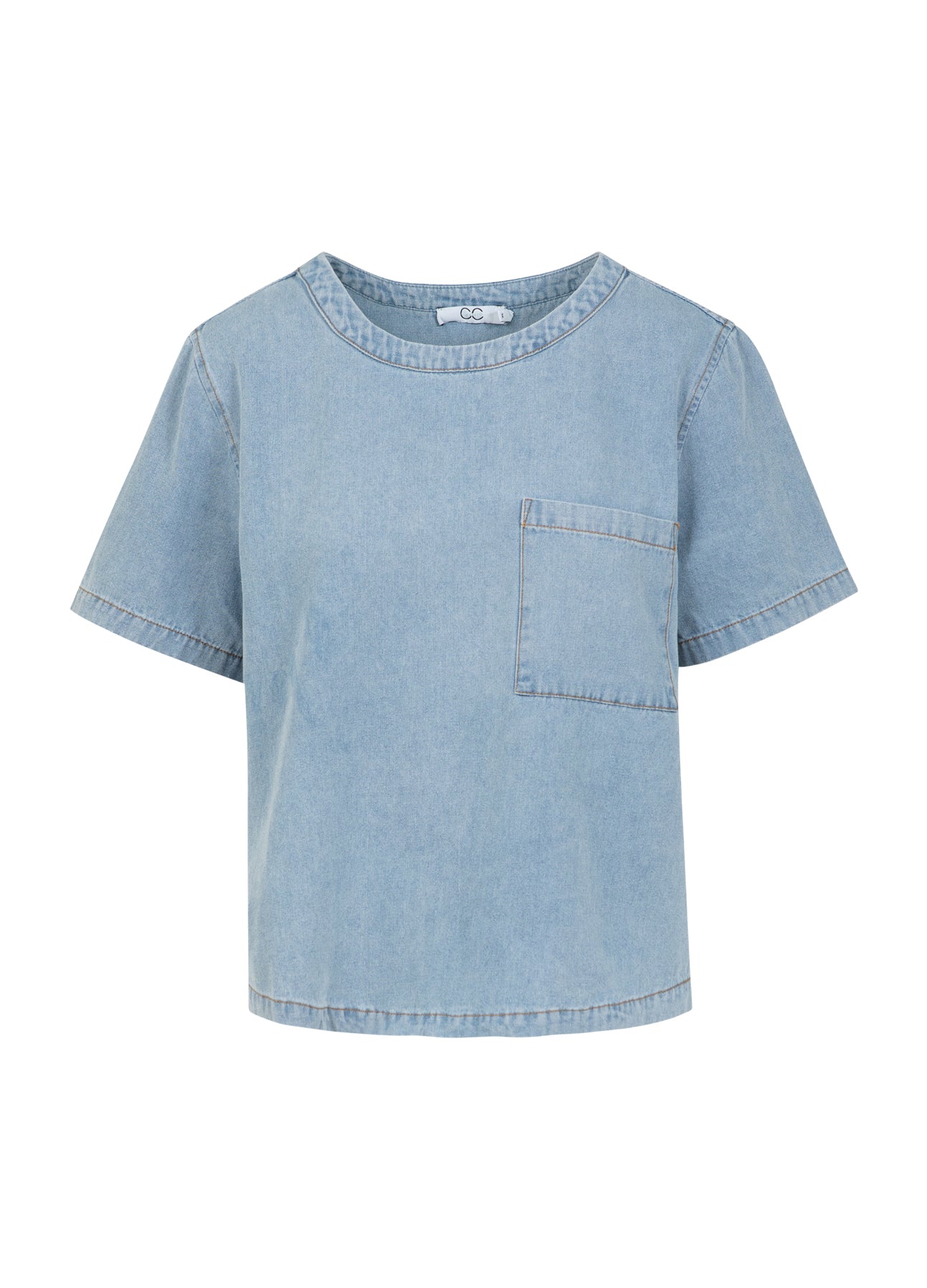 CC HEART ELLIS KORT DENIMSKJORTE - Blue denim – costercopenhagen.dk