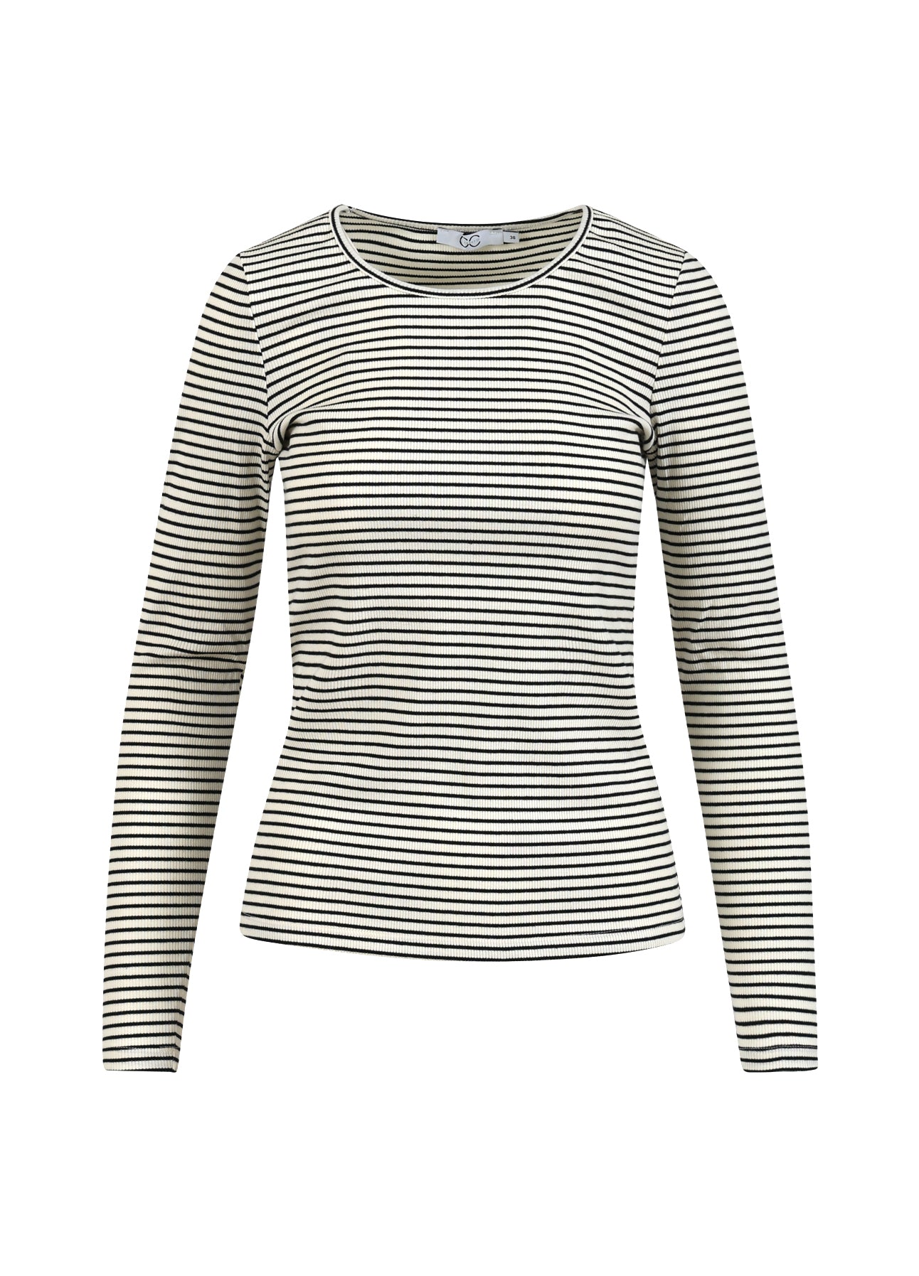 CC HEART KAROLINE RIB TEE - Offwhite/black stripe – costercopenhagen.dk